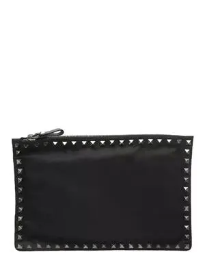 Valentino Garavani Rockstud Zip Pouch Clutch Bag - Black