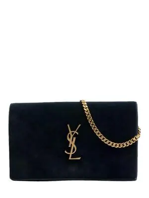 SAINT LAURENT Saint Laurent Suede Monogram Kate Chain Wallet Crossbody Bag