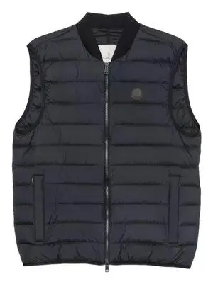 Moncler Quilted Logo-patch Gilet - Blue