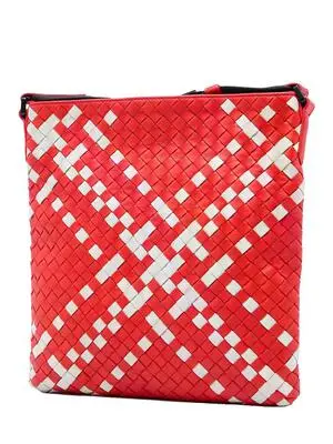 Bottega Veneta Nappa Intrecciato Crossbody Bag - Red