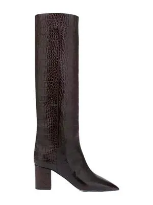 Paris Texas Crocodile-embossed Leather Boots - Brown