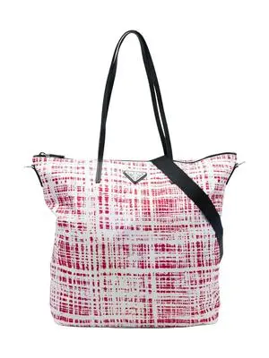 Prada Tessuto Stampato Satchel - Red