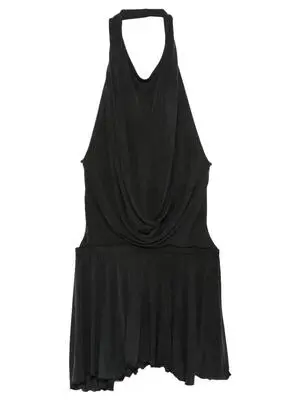 AYA MUSE Draped Open-back Mini Dress - Black