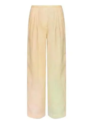 FORTE_FORTE Pleated Detail Linen Wide Leg Trousers - Neutrals