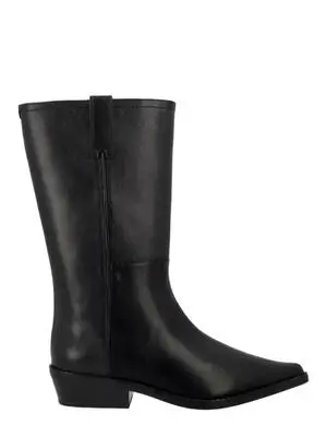 Michael Kors Farren Pointed-toe Leather Boots - Black