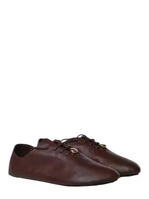 Loewe Pebble Soft Lace-up Nappa Calfskin Shoes - Red