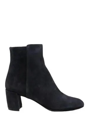 Agl Suede Ankle Boots With Block Heel - Blue