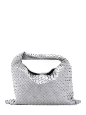 Bottega Veneta Hop Intrecciato Leather Large Hobo Bag - Grey