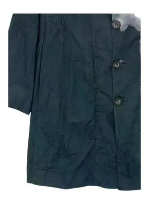 By Walid Embroidered Poplin Single-breasted Coat - Blue