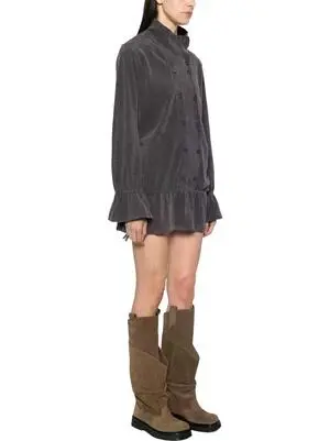 AYA MUSE Aya Muse Velvet Double-Breasted Mini Dress