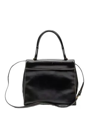 Loewe Leather Flap-top Tote Bag With Gold-tone Hardware - Black