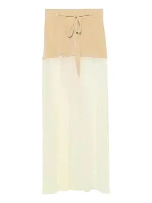 AYA MUSE Asha Sheer-panel Maxi Skirt - Neutrals