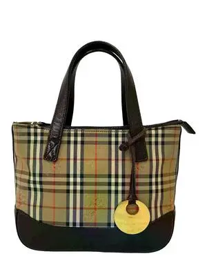 BURBERRY Burberry Haymarket Check Canvas Handbag