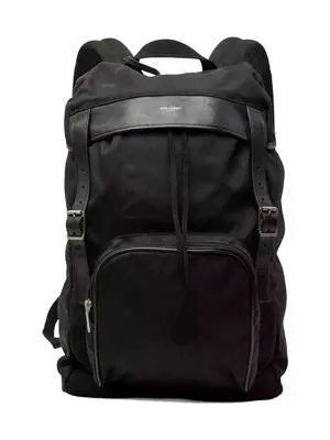 Saint Laurent Canvas Utilitarian Hunting Backpack - Black