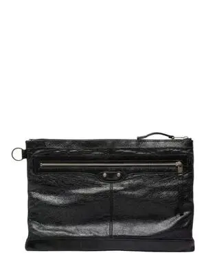 Balenciaga Lambskin Leather Clutch Bag - Black