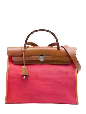 Hermès Hermès 2019 Toile Herbag Zip 31 Satchel Pink