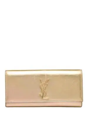 SAINT LAURENT Saint Laurent Metallic Calfskin Cassandre Clutch Bag