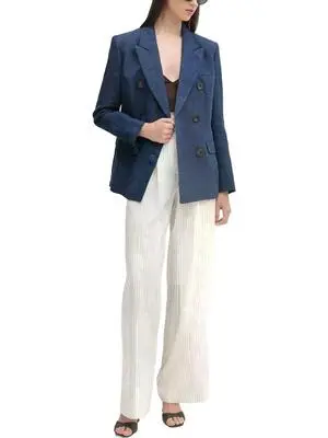 LUISA SPAGNOLI LUISA SPAGNOLI Vittorio Double-Breasted Linen Blazer