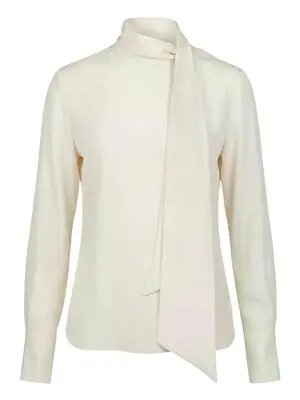 Valentino Garavani Pussy-bow Long-sleeve Shirt - Neutrals