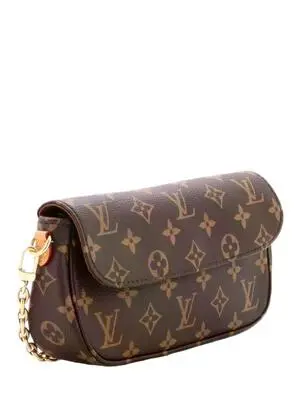 LOUIS VUITTON Monogram Canvas Ivy Wallet On Chain Shoulder Bag - Brown