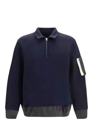 Sacai Half-zip Polo Shirt - Blue