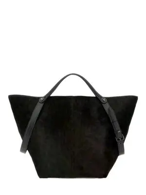 MAISON MARGIELA Leopard Print Calf Hair Tote Bag - Black