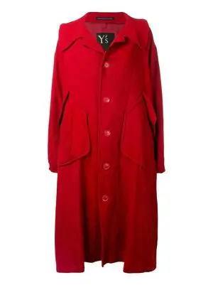 Y’s Wool Single Breasted Coat - Red