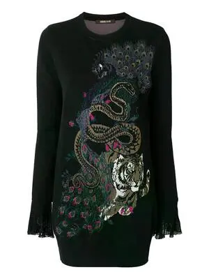 Roberto Cavalli Longline Sweater - Black