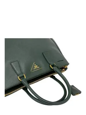 Prada Prada Saffiano Lux Galleria Double Zip Satchel Green