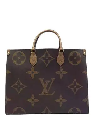 LOUIS VUITTON Monogram Reverse Giant Onthego Gm Satchel - Brown