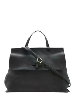 Gucci Gucci Calfskin Bamboo Daily Satchel Black