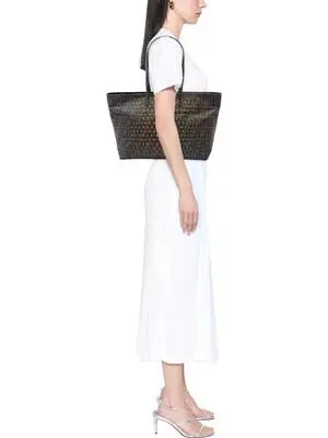 FENDI Fendi Medium Zucca Coated Canvas Laser Cut Star Roll Tote Bag