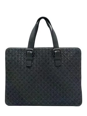Bottega Veneta Woven Leather Briefcase - Grey