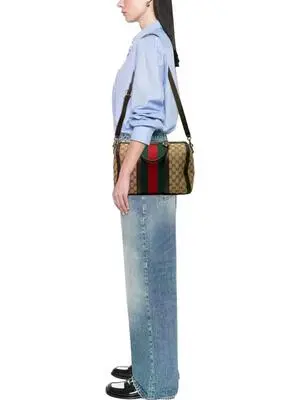 Gucci Gucci GG Canvas Web Joy Boston Bag Satchel Neutrals