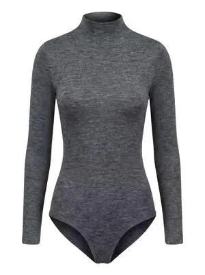 JIL SANDER High-neck Long-sleeve Bodysuit - Grey