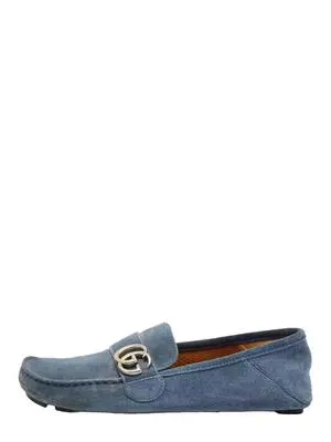 Gucci Suede Double G Slip-on Loafers - Blue