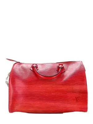 LOUIS VUITTON Speedy Handbag Epi Leather 30 Satchel - Red