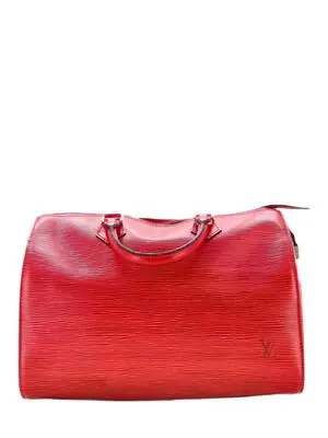 LOUIS VUITTON Speedy Handbag Epi Leather 30 Satchel - Red
