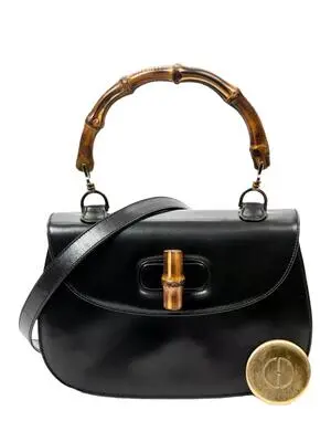Gucci Bamboo Top Handle Medium Shoulder Bag - Black