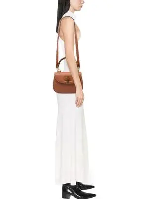 Gucci Calfskin Bamboo Top Handle Bag Satchel - Brown