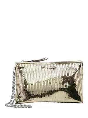 Miu Miu Metallic Sequin Clutch Bag - Gold