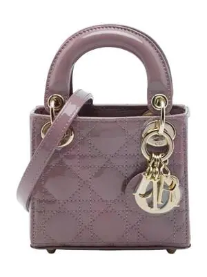 Dior Micro Patent Cannage Lady Satchel - Pink