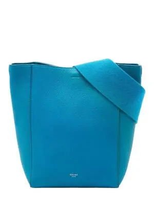 Celine Small Soft Grained Calfskin Seau Sangle Bucket Bag - Blue