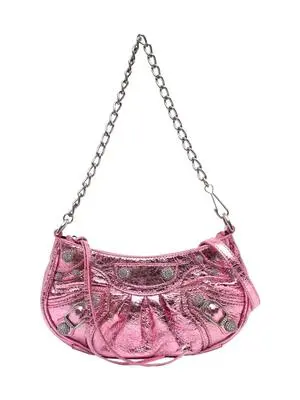 Balenciaga 2022 Mini Metallic Lambskin Le Cagole Satchel - Pink