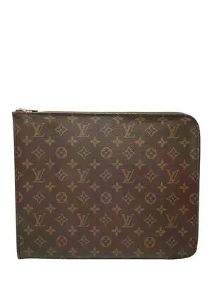 LOUIS VUITTON 1988 Monogram Poche Documents Portfolio 30 Clutch Bag - Brown