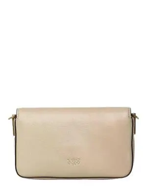 Pinko Love Birds Leather Cross Body Bag - Neutrals