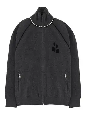 MARANT Sergio" Zip-up Logo Sweater - Grey