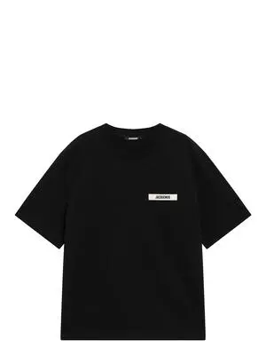 Jacquemus T-shirt With Gros Grain Logo - Black