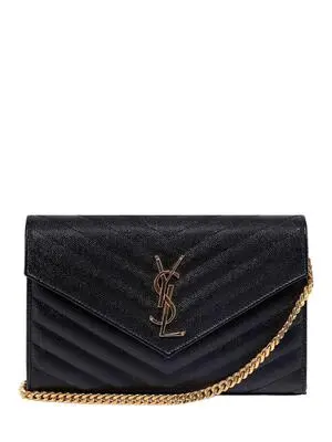 Saint Laurent Cassandre Grain-de-poudre Leather Crossbody Bag - Multicolor