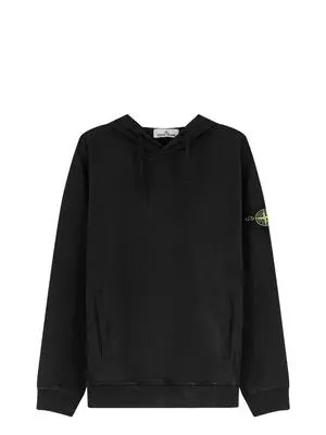 Stone Island Organic Cotton Hooded Sweatshirt - Black
